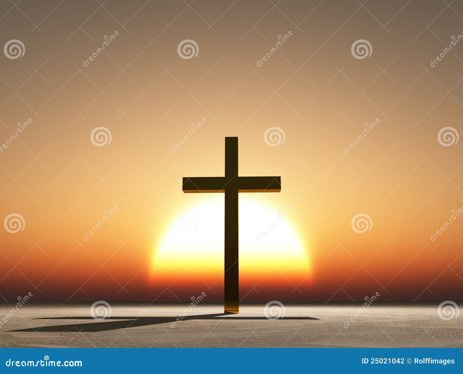 Sunset or sunrise cross stock illustration. Illustration of christ ...