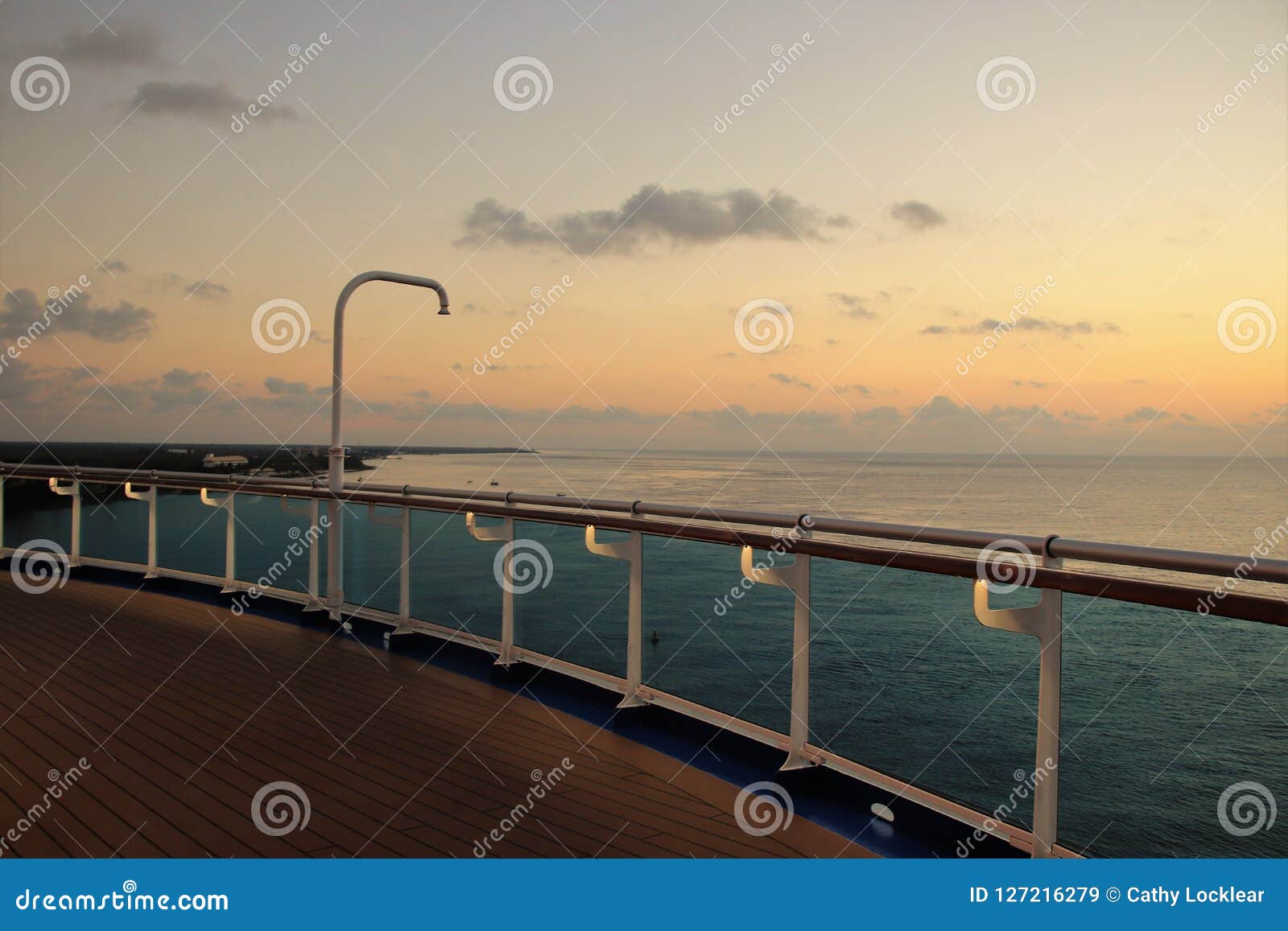 Sunset on the Deck of a Cruise Ship Stock Image - Image of sunset ...