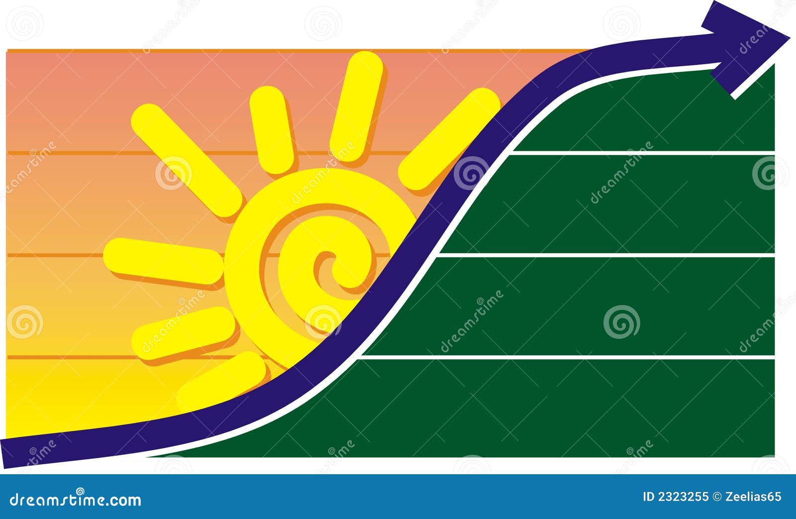 Sunset or sunrise graphic stock vector. Illustration of blue - 2323255