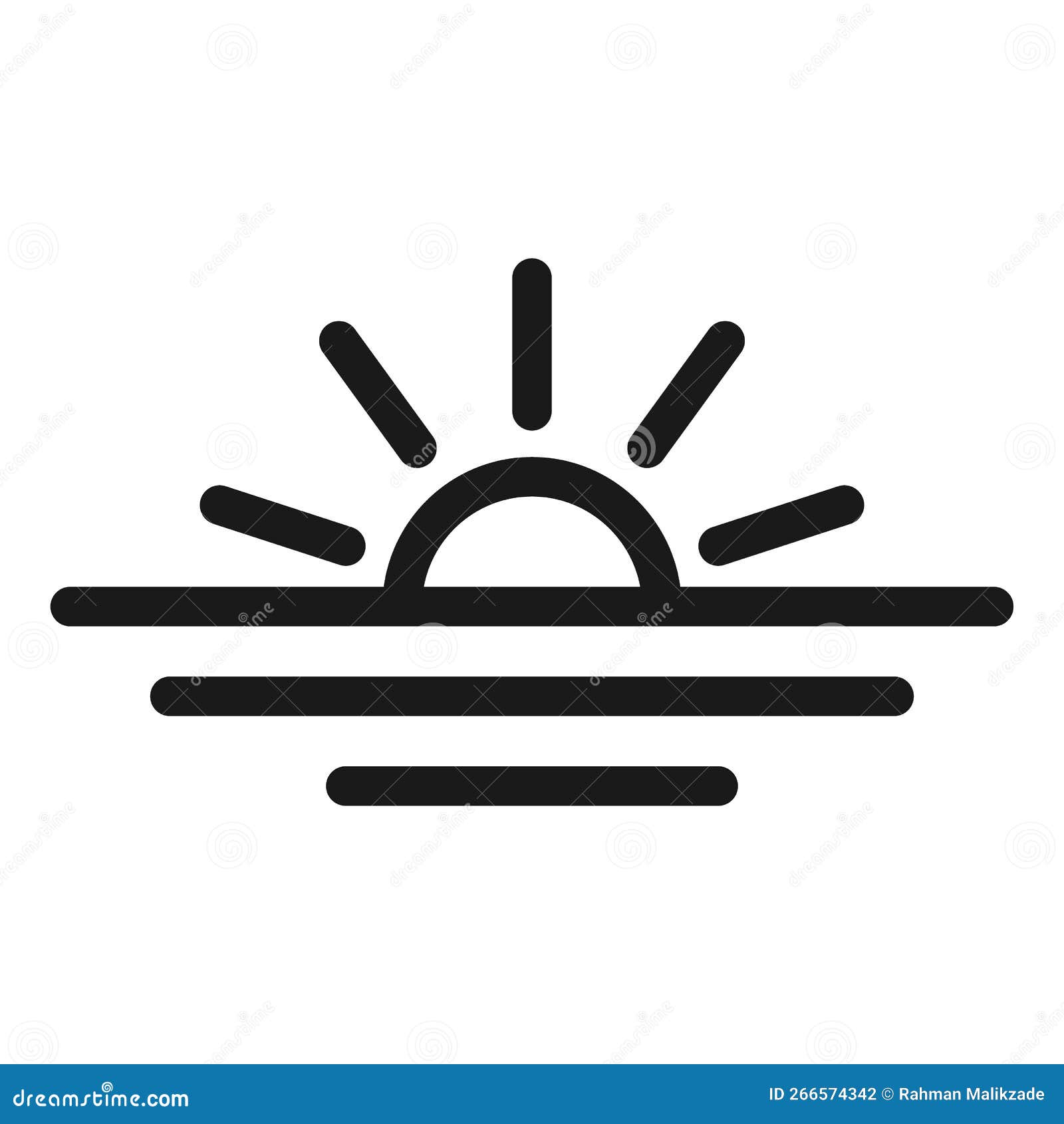 Sunset or Sunrise Icon. Sun Rise Vector Illustration Stock Vector ...