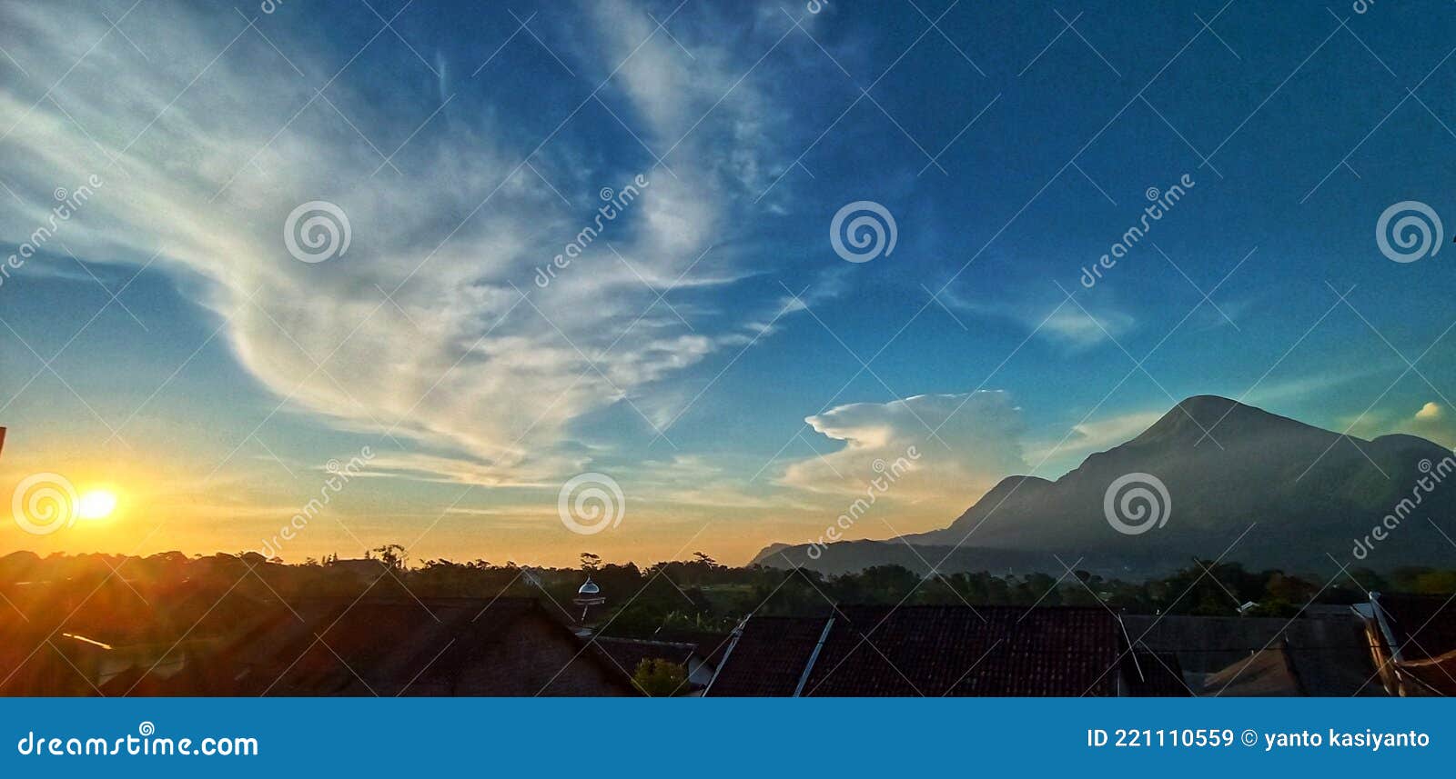 Sunset Sunrise Mountain Village East Java Indonesia Stock Image - Image ...