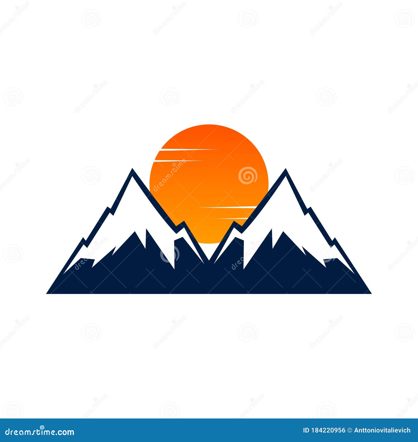 Sunset and Sunrise in the Mountains - Mountain Top Stock Vector ...