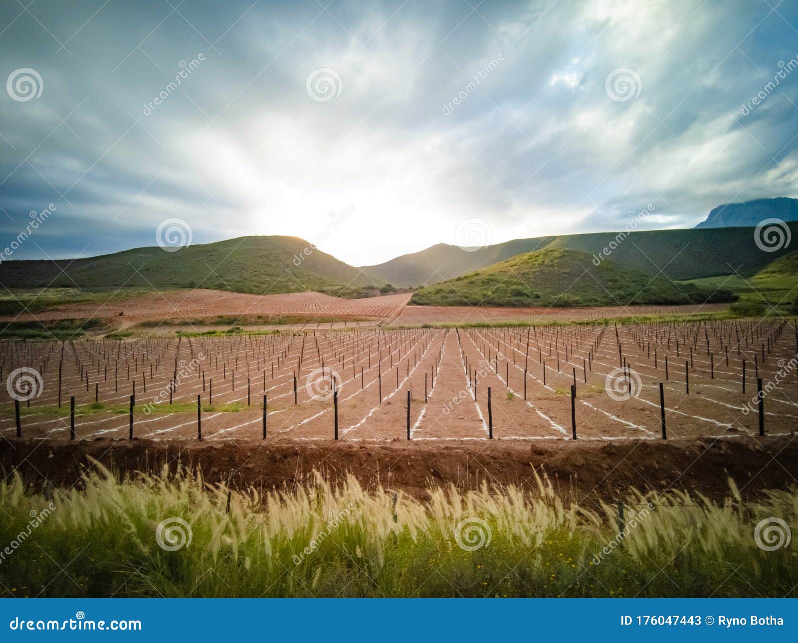 Sunset, Sunrise Over Farm Land Stock Image - Image of season ...