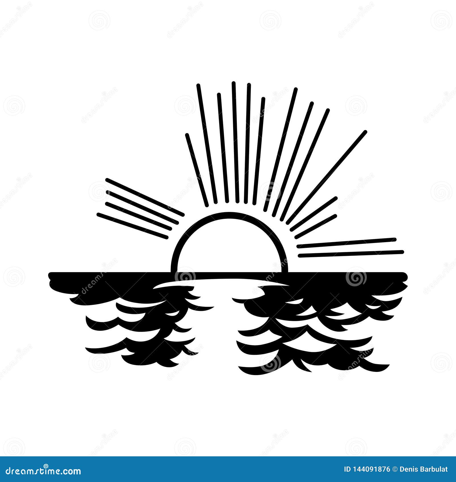 Sunset Sunrise Over the Sea Stock Vector - Illustration of water ...