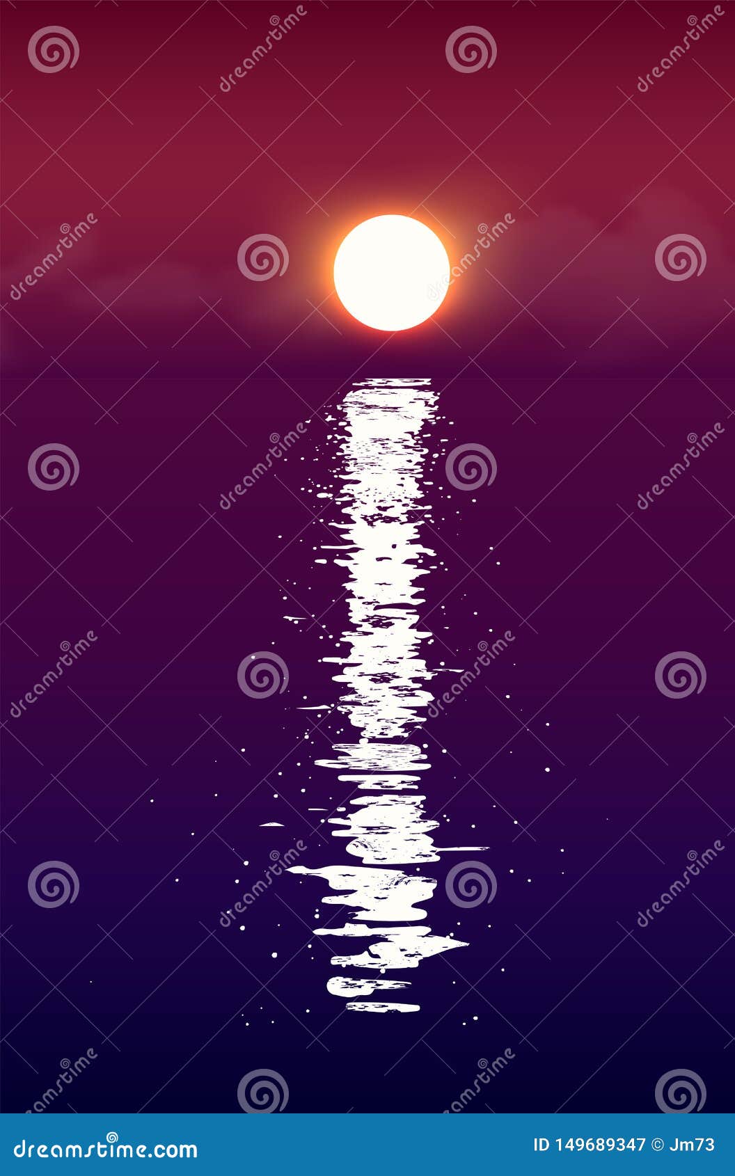 Sunset or Sunrise with Reflection on Water Level Stock Vector ...