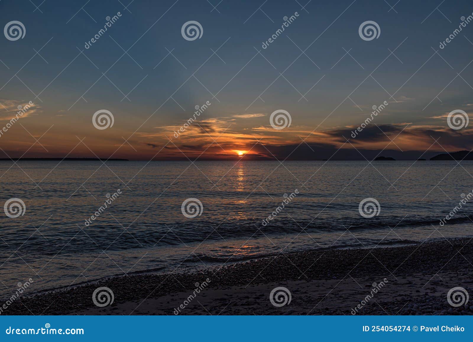 Sunset on Superior Lake stock photo. Image of lake, nature - 254054274