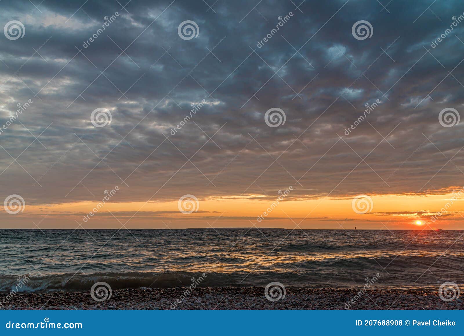 Sunset on Superior Lake stock photo. Image of scene - 207688908
