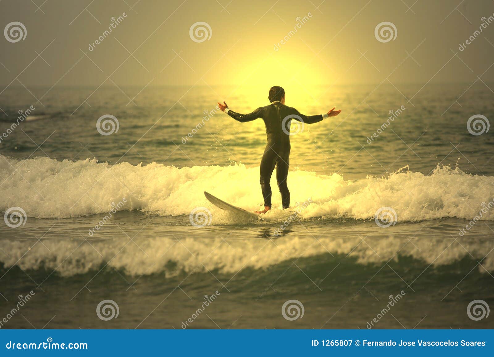 Sunset surfer stock image. Image of exhilaration, courageous - 1265807