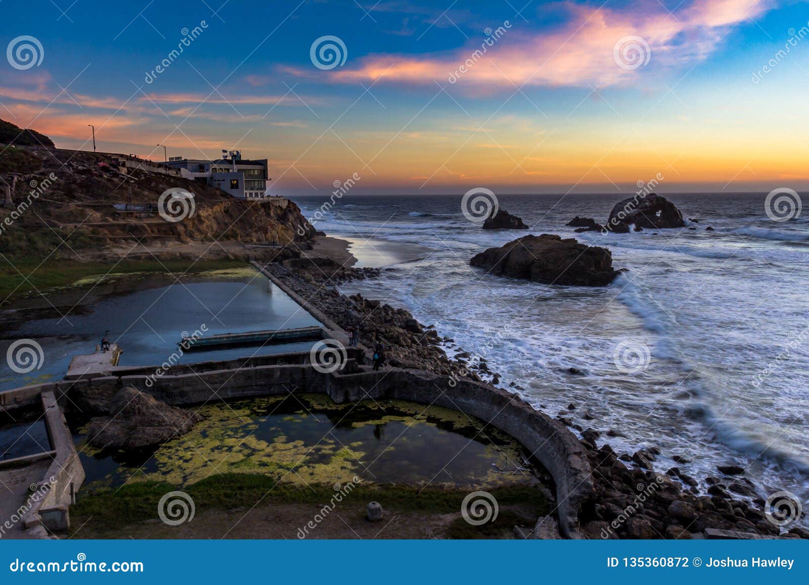 Sutro Baths Sunset stock photo. Image of america, pacific - 135360872