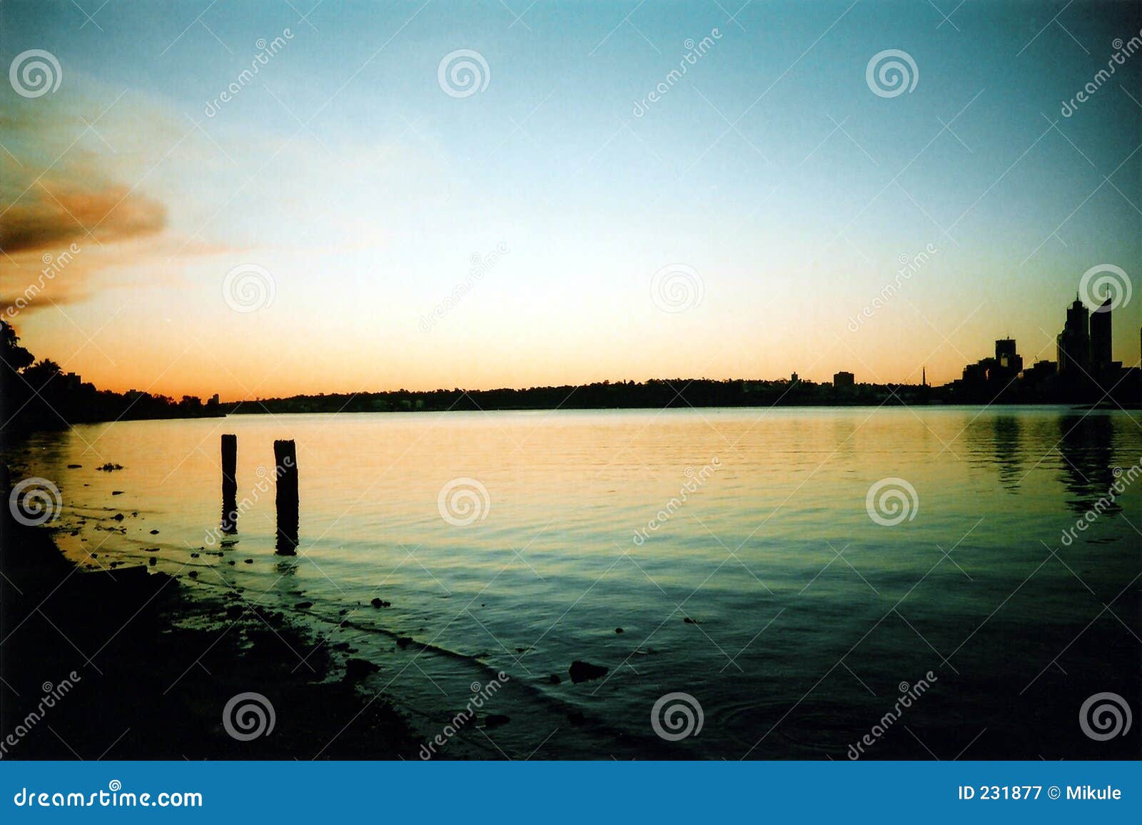 Sunset - Swan River stock image. Image of landscape, swan - 231877