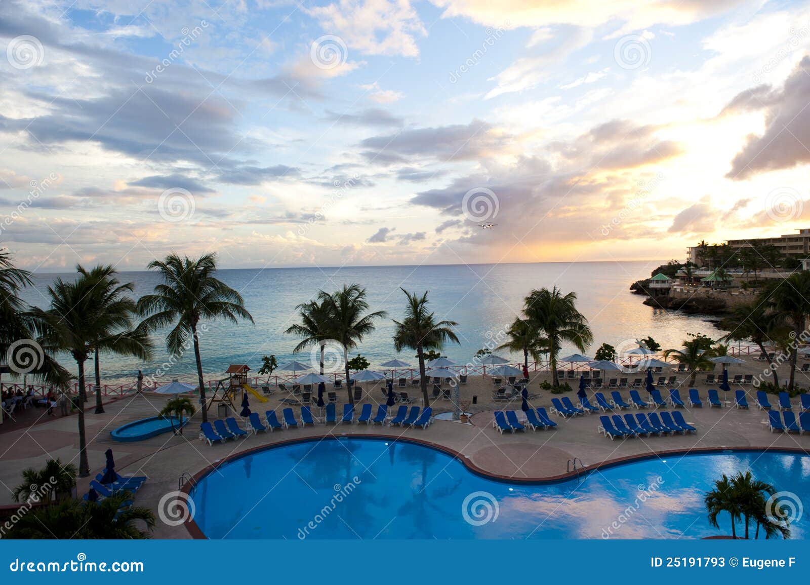 Sunset Swimming Pool stock image. Image of outdoor, luxury - 25191793