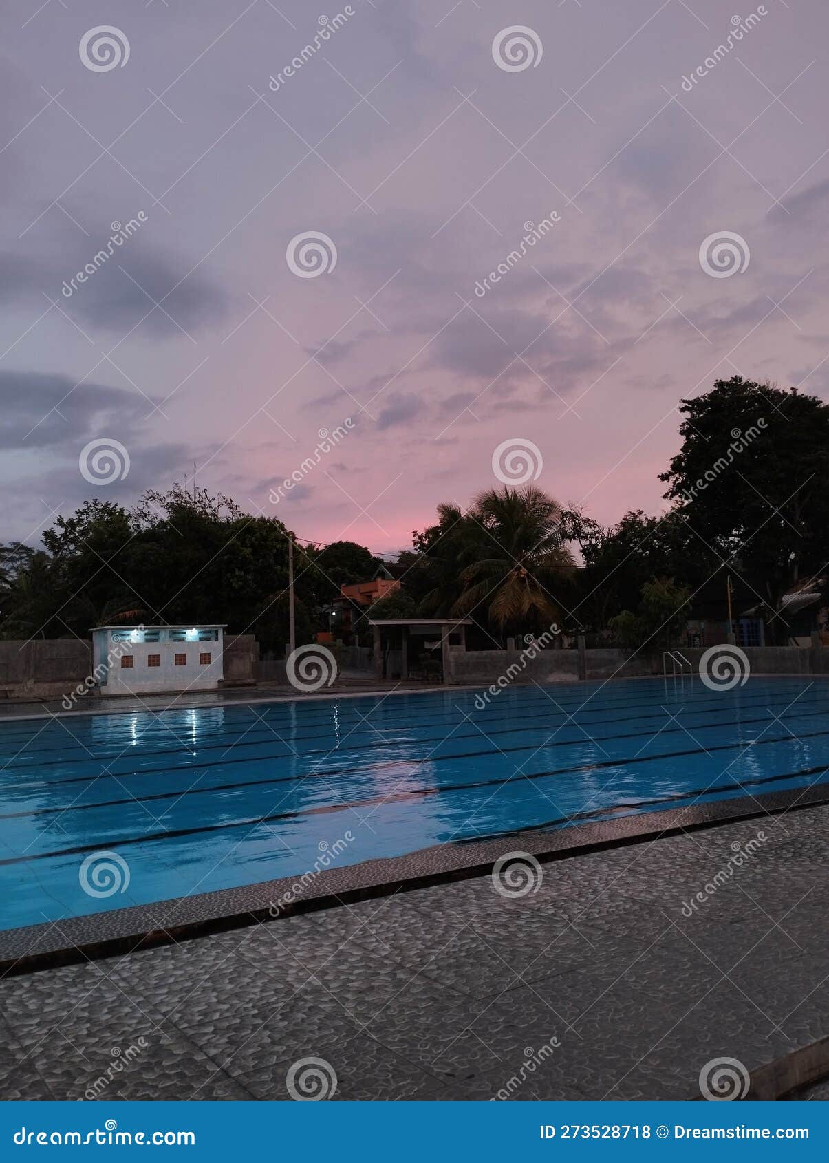 Sunset at Swimming Pool in the Afternoon with Friend Stock Photo ...