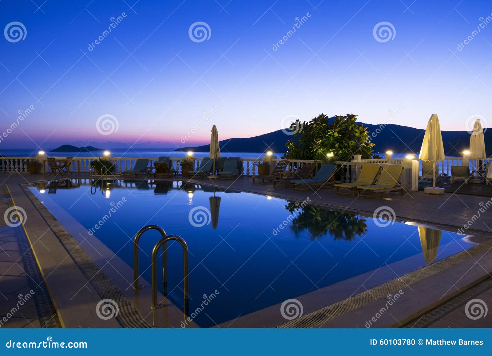 Sunset swimming pool stock photo. Image of seascape, beautiful - 60103780