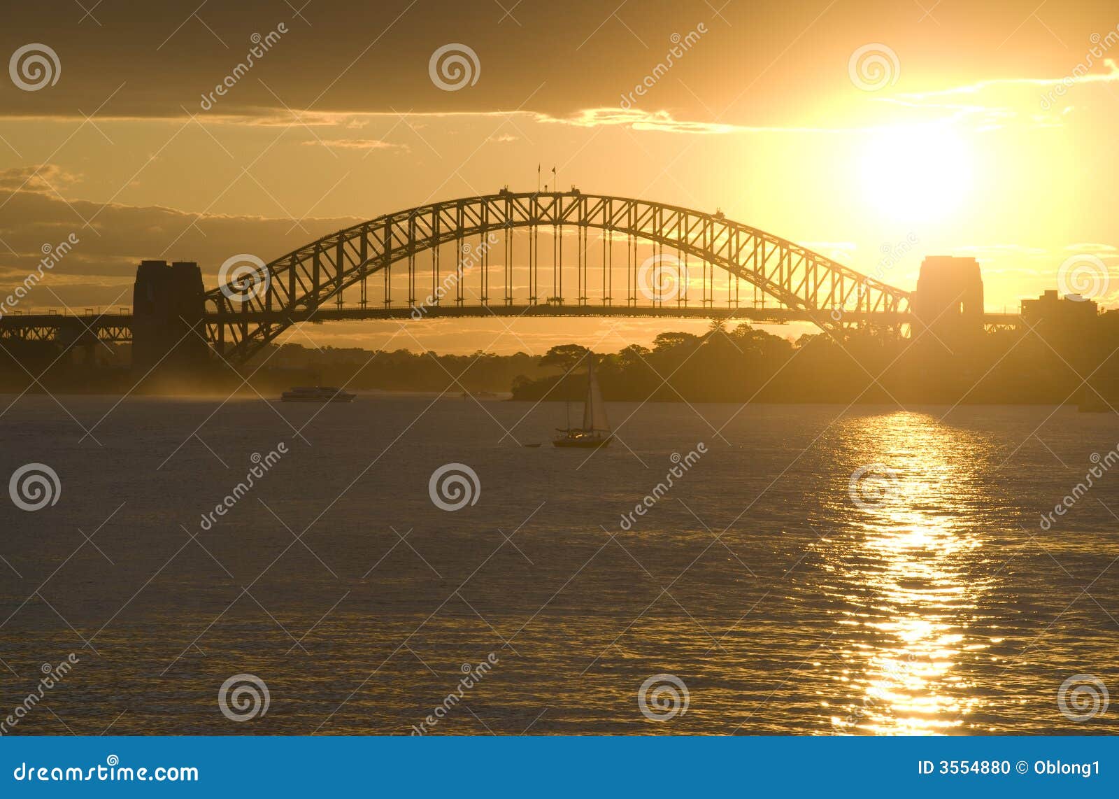 Sunset Sydney Harbor Bridge Stock Photo - Image of icon, harbour: 3554880