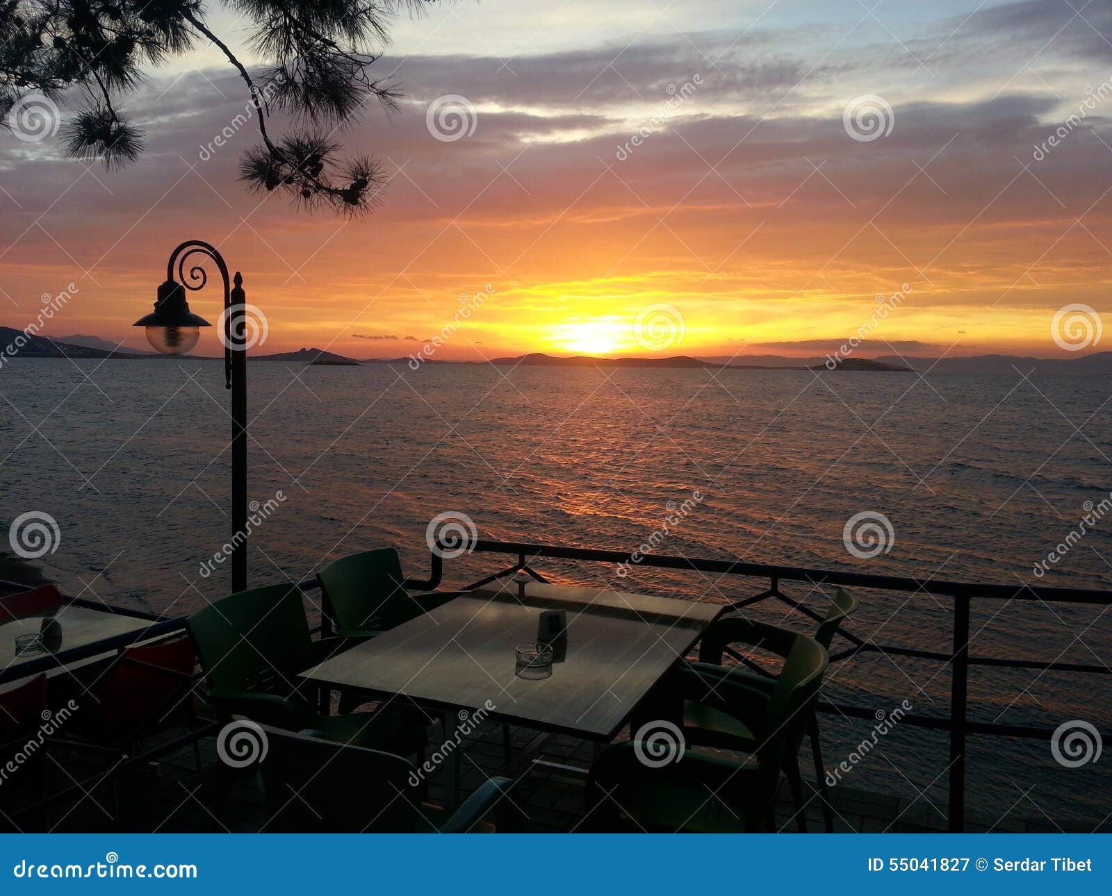 Sunset table stock image. Image of aegean, table, nature - 55041827