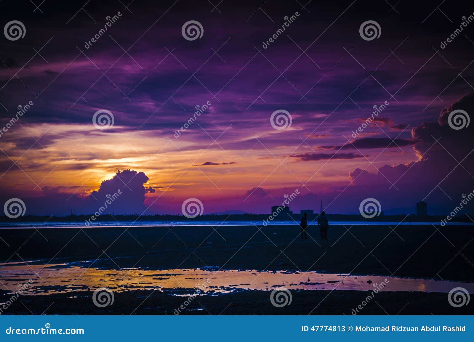 Sunset at Teluk Sisek stock image. Image of malaysia - 47774813