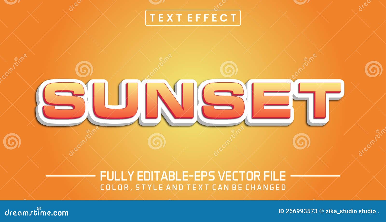 Sunset Text Editable Text Effect Stock Vector - Illustration of vector ...