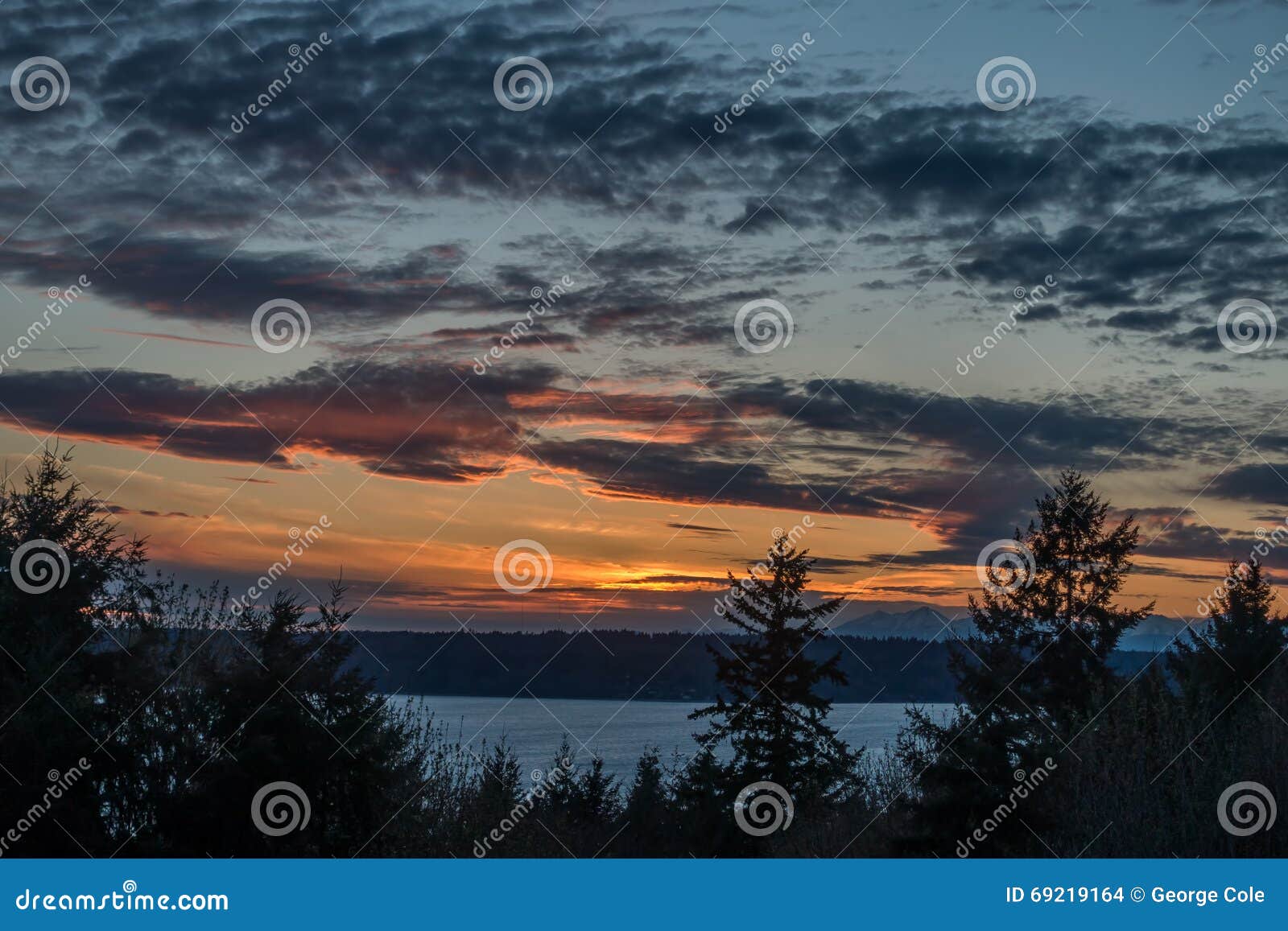Sunset at Three Tree Point stock photo. Image of golden - 69219164