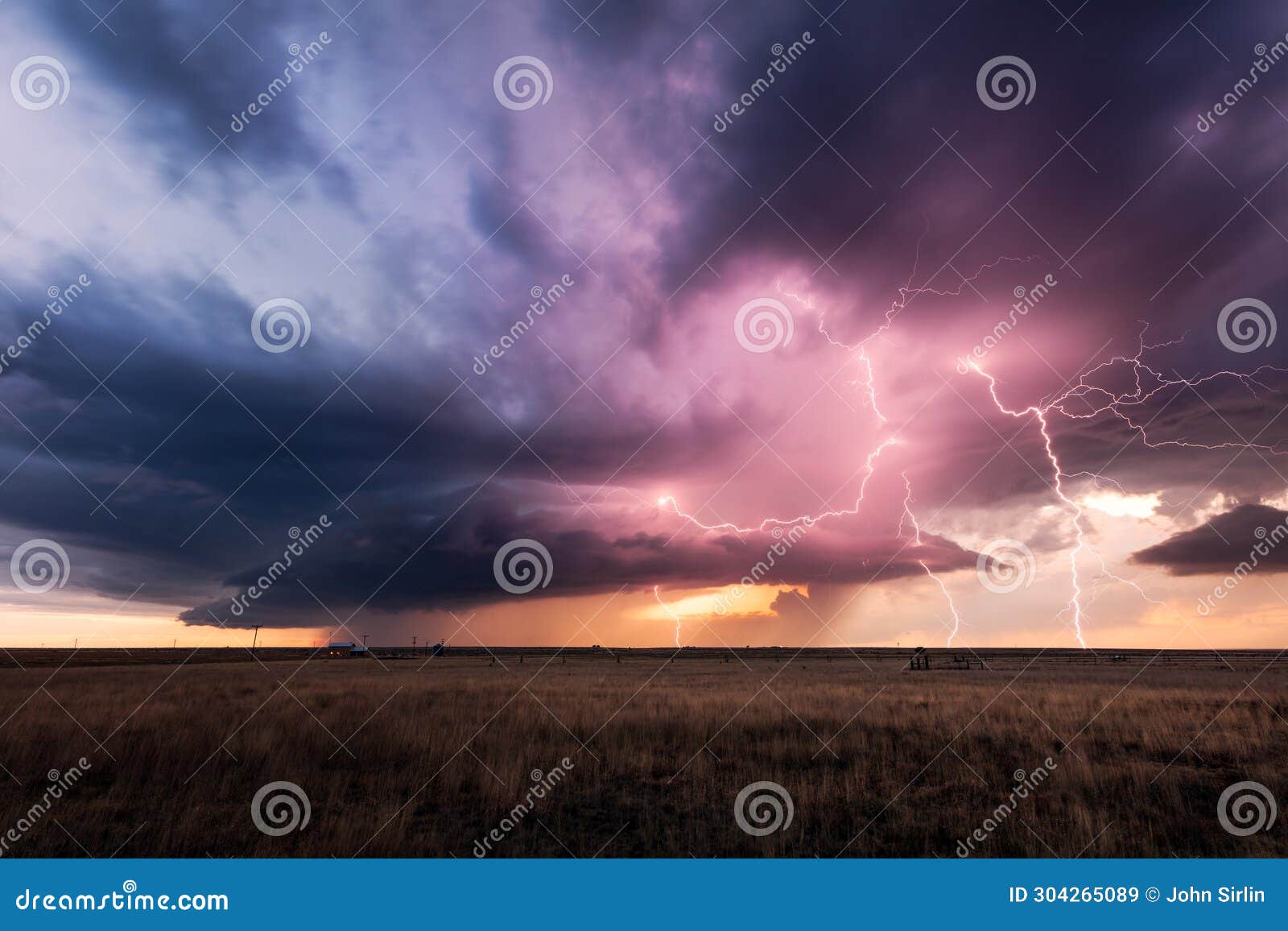 Sunset Thunderstorm Lightning Strikes Stock Image | CartoonDealer.com ...