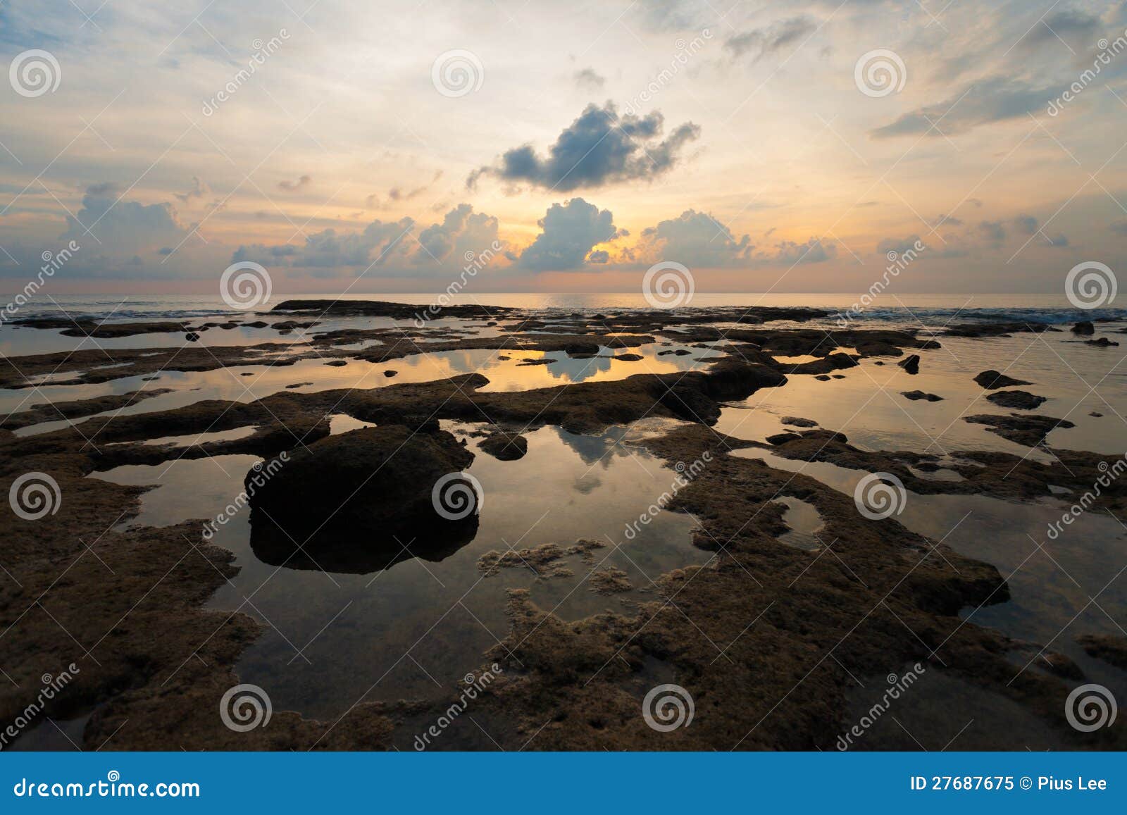 Sunset Tide Pool Reflection Neil Island Seascape Stock Image - Image of ...