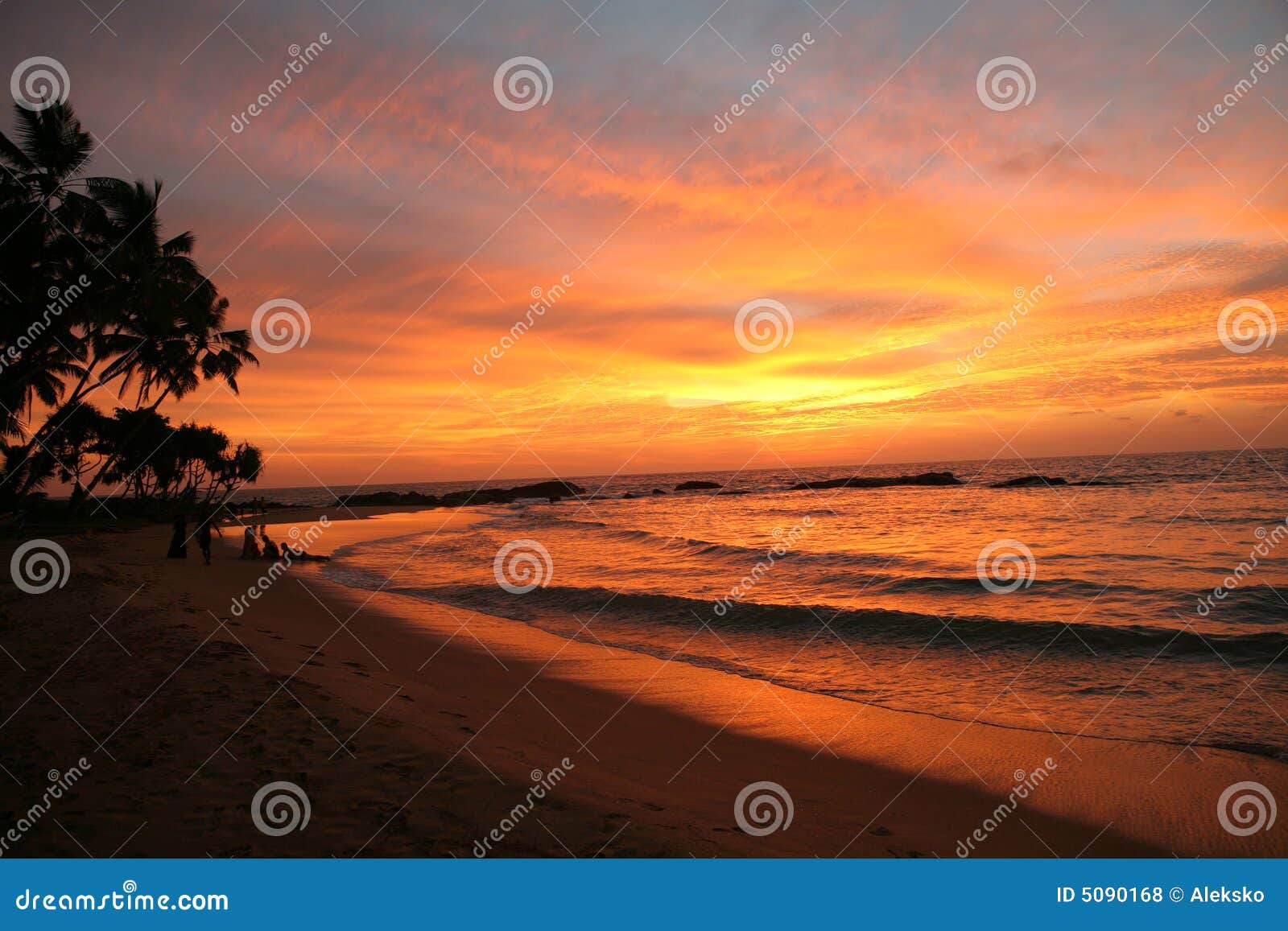 Sunset time stock photo. Image of palm, fiery, empty, nature - 5090168