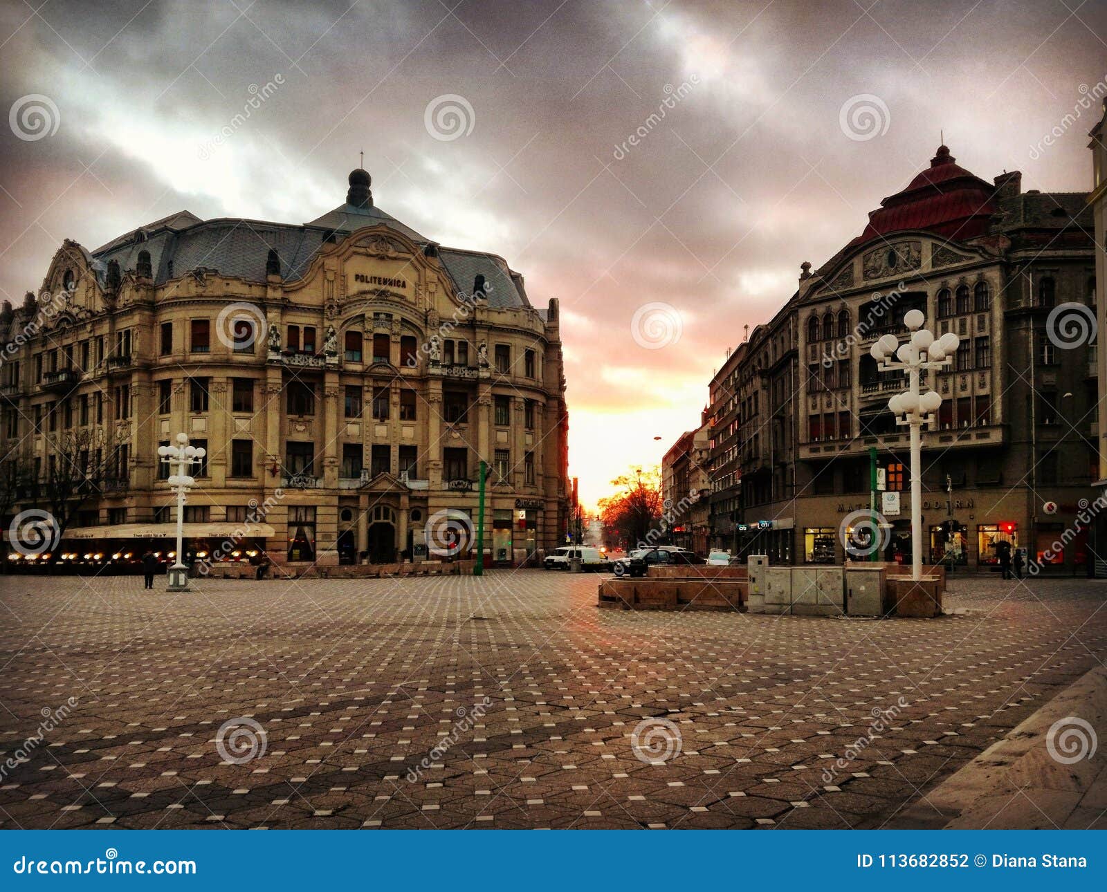 Timisoara City Center Romania Editorial Photography - Image of sunset ...