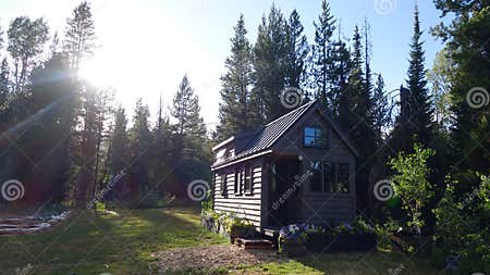 Sunset Tiny House stock image. Image of build, pine, isolated - 83118441