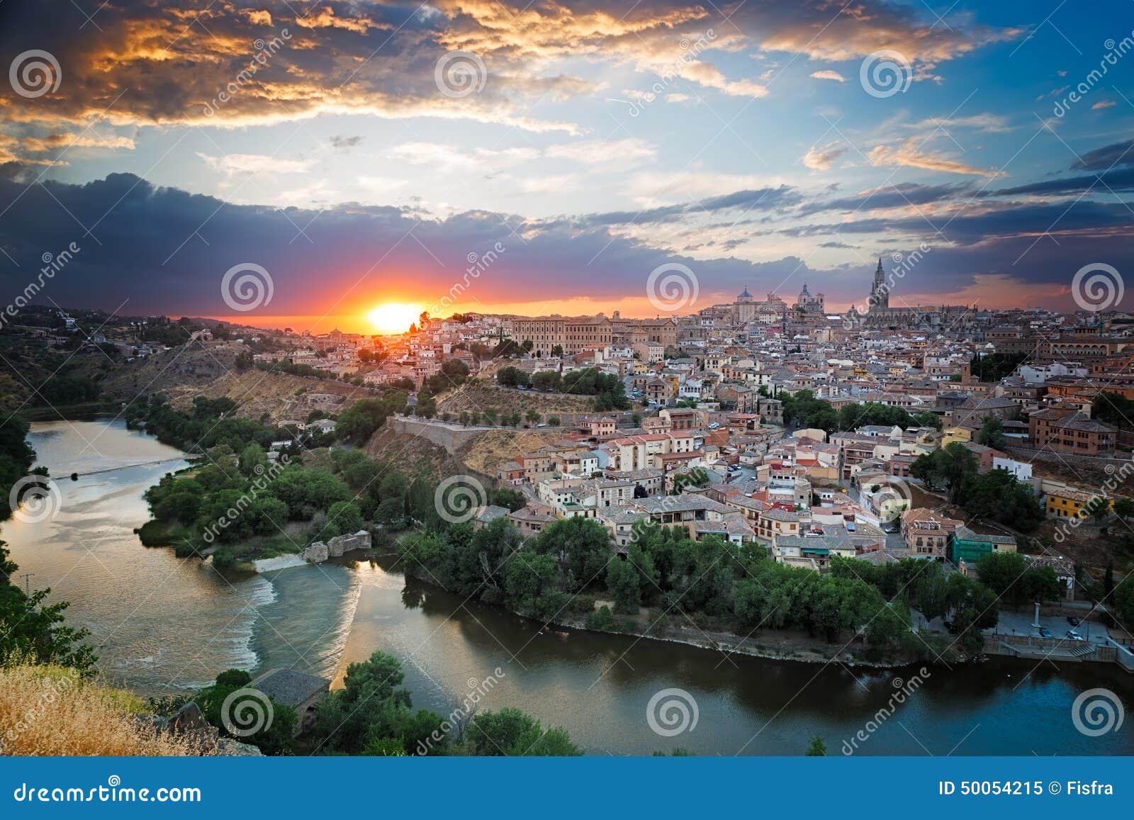 Sunset in Toledo, Castile-La Mancha, Spain Stock Image - Image of ...