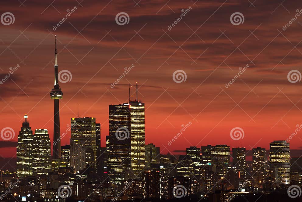 Sunset toronto stock image. Image of city, urban, tourism - 1647735