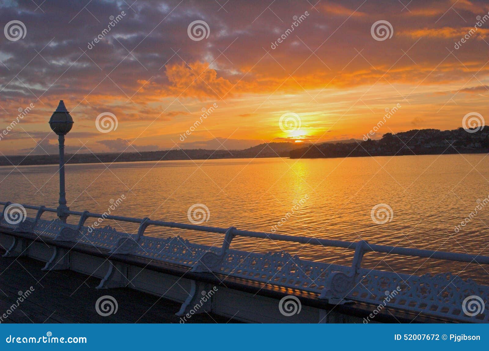 Sunset Torquay England stock photo. Image of pier, devon - 52007672