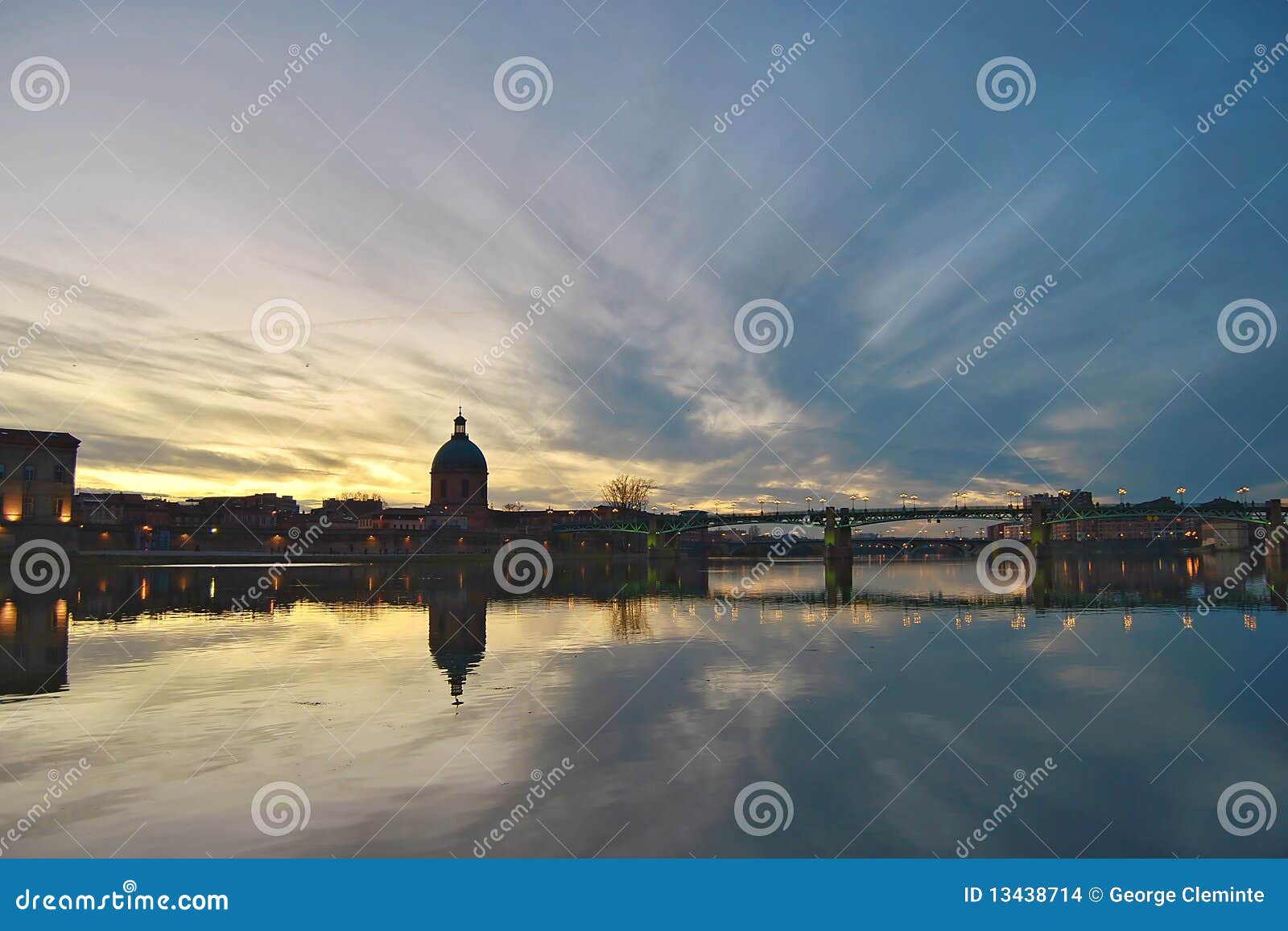 Sunset in Toulouse stock photo. Image of architecture - 13438714