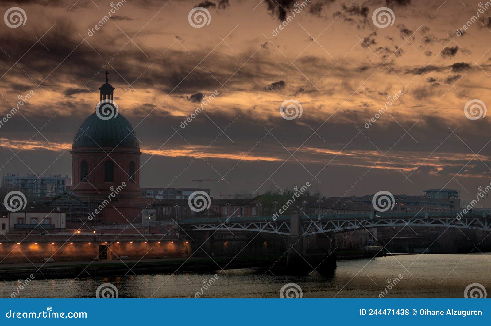 Sunset in Toulouse stock photo. Image of sunset, france - 244471438