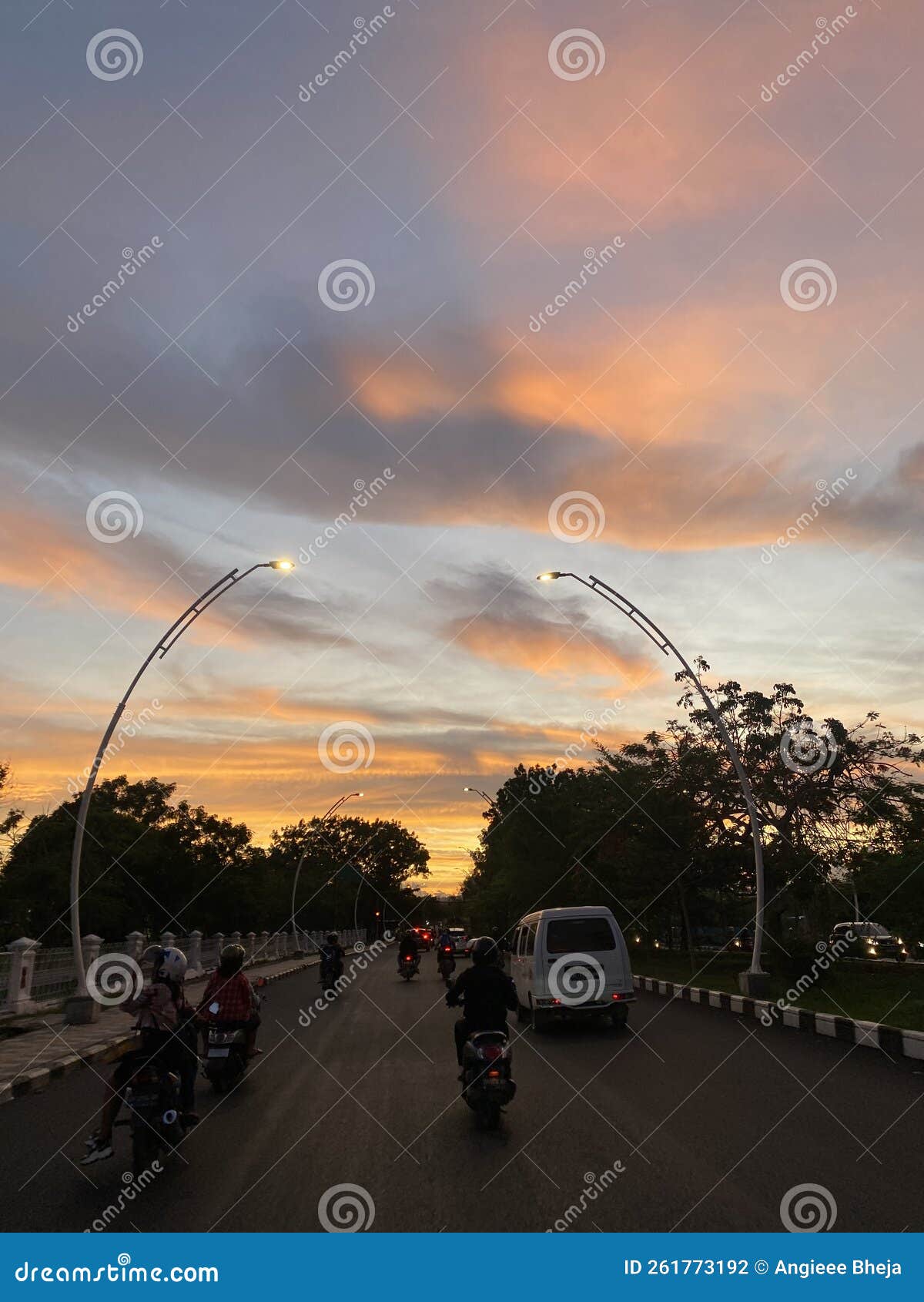 Sunset in town stock photo. Image of sunset, town, eautiful - 261773192