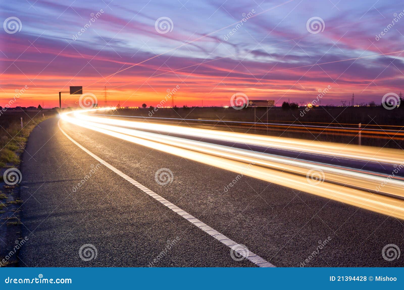 Sunset traffic stock photo. Image of cloud, transport - 21394428