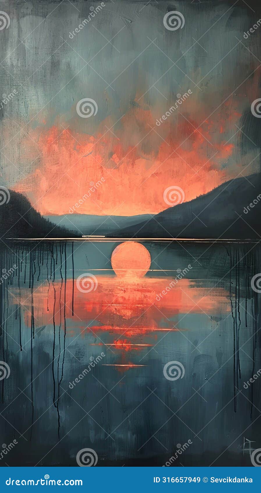 Sunset. the Transition from Day To Night Vertical Stock Illustration ...