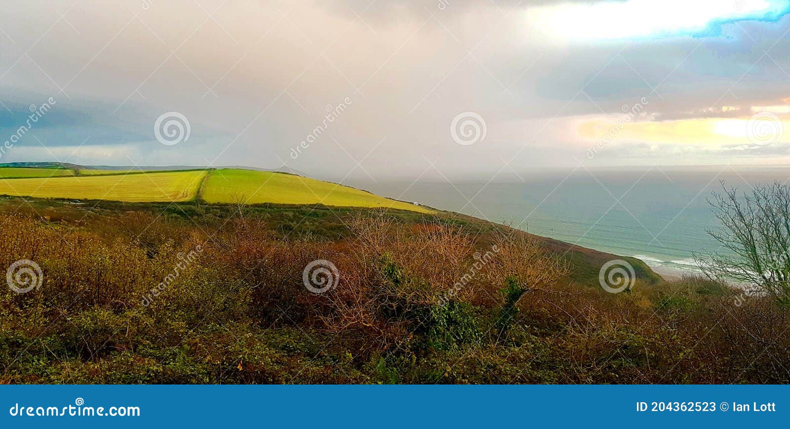 Sunset at Tregantle Fort South Cornwall Coast Stock Image - Image of ...