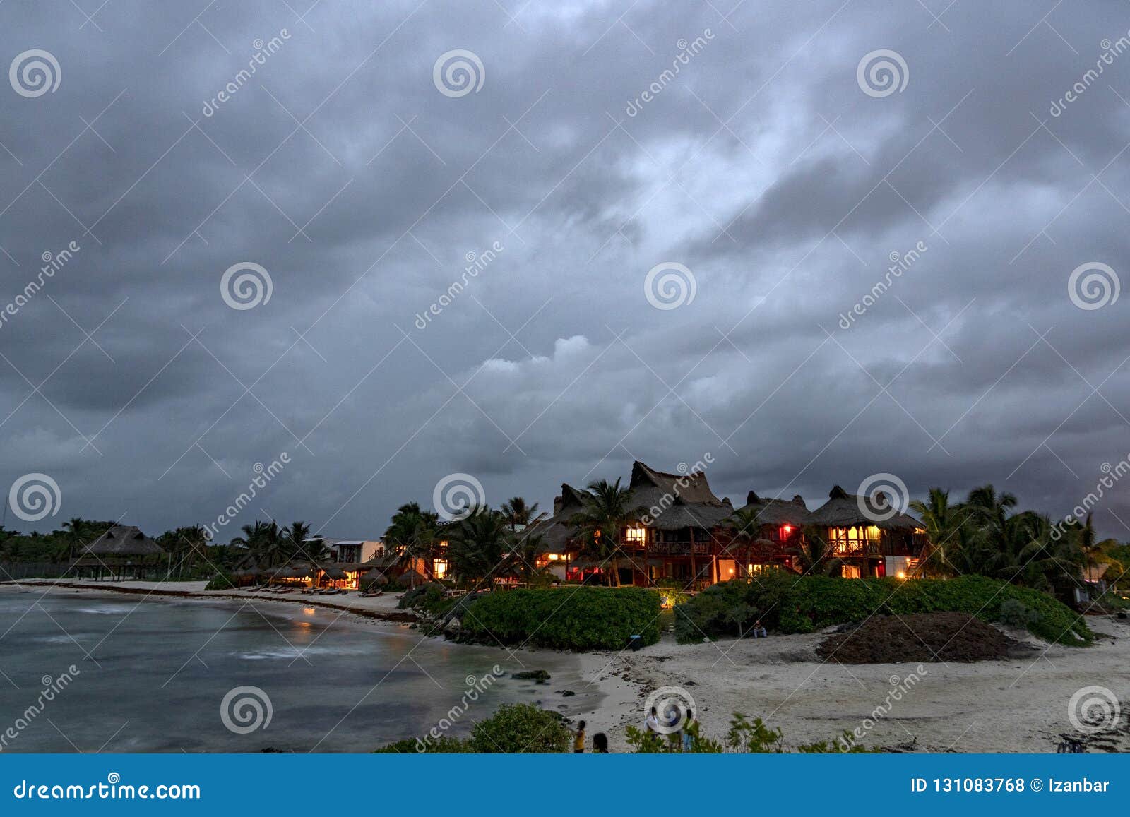 Sunset in tulum mexico stock photo. Image of beach, tulum - 131083768
