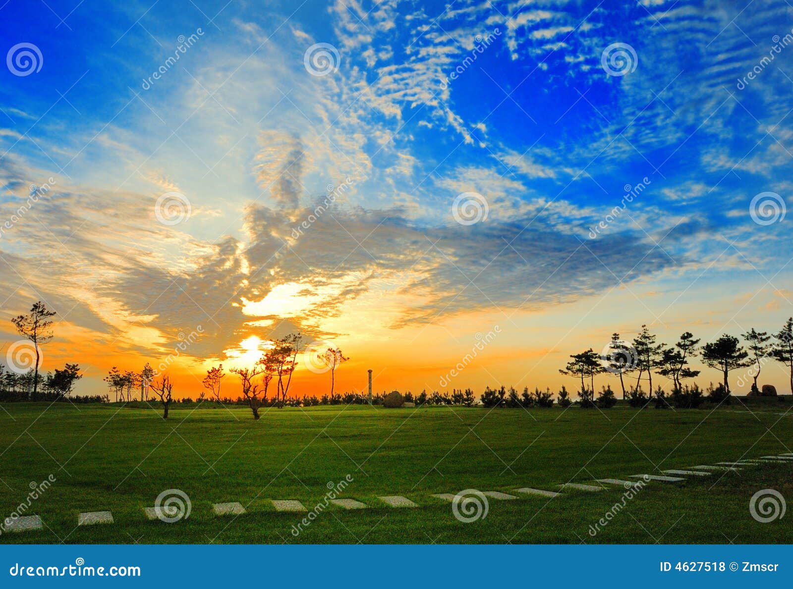 Sunset and turf stock photo. Image of environment, landscape - 4627518