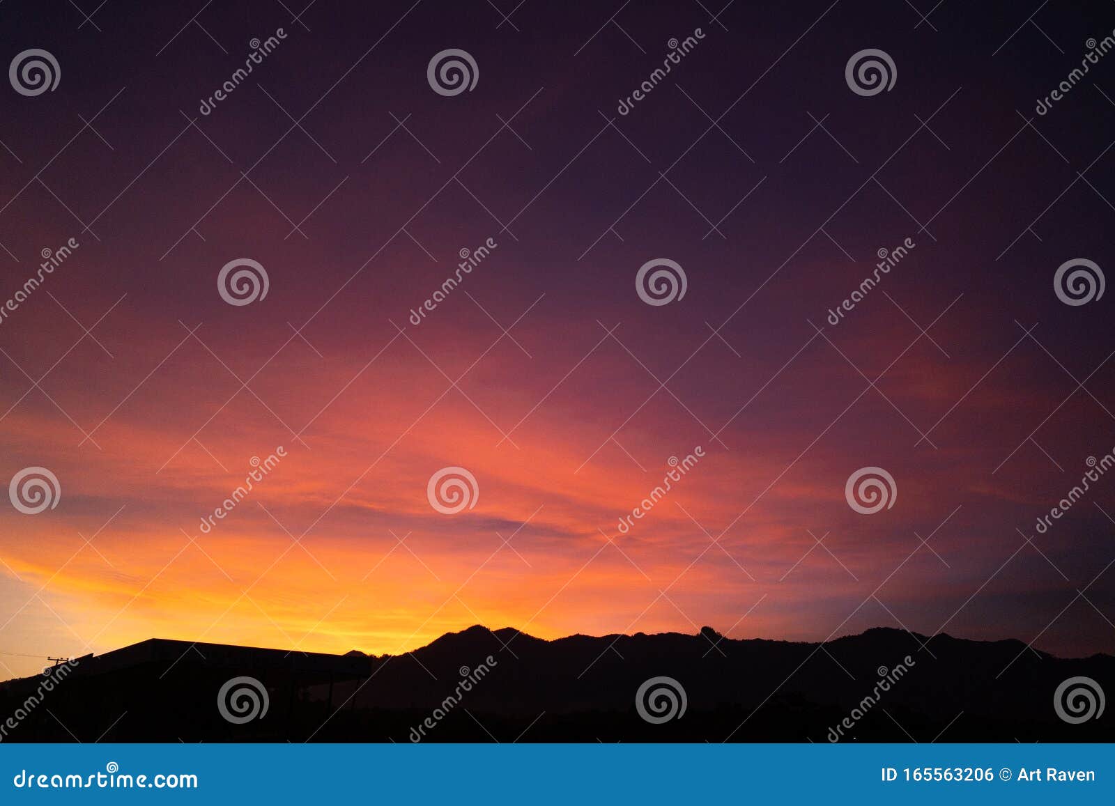 Sunset and Twilight Light in the Forest on the Mountain Stock Photo ...