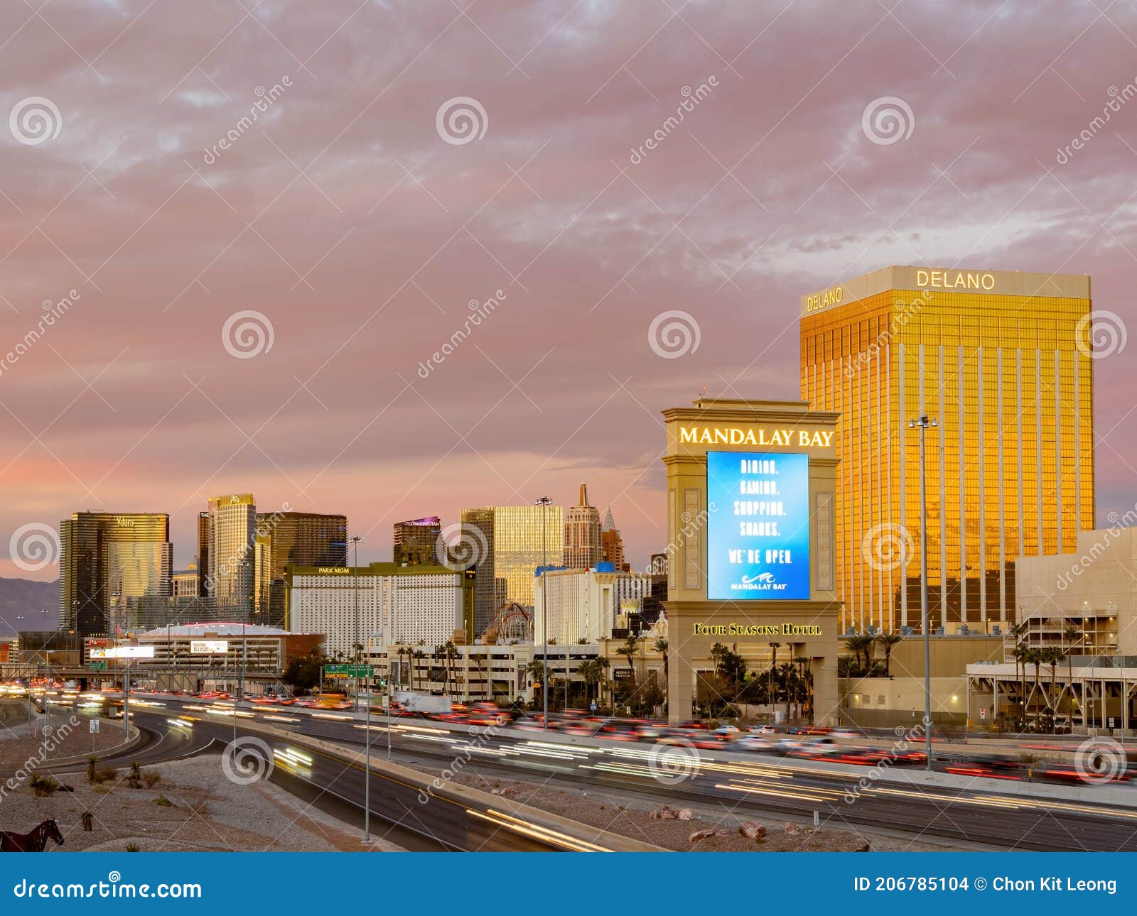 Sunset Twilight View of the Strip Cityscape Editorial Stock Image ...