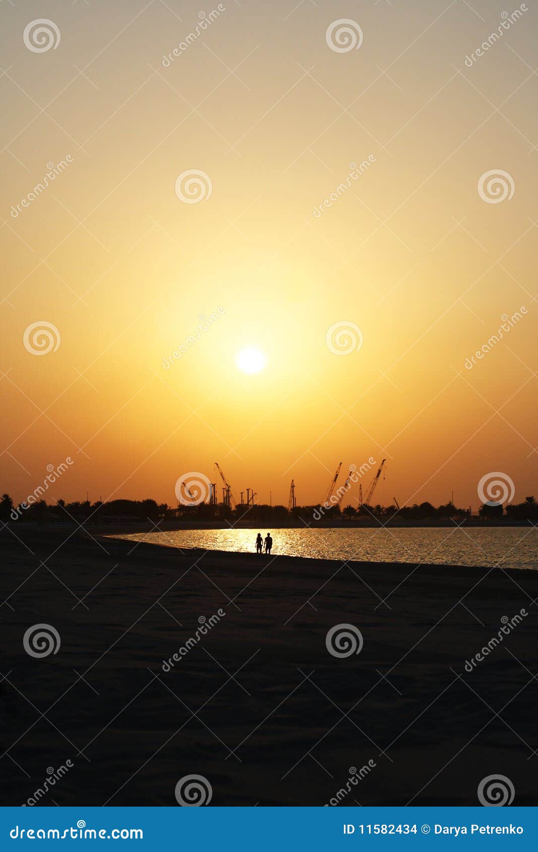 Sunset for two stock photo. Image of loving, sand, season - 11582434