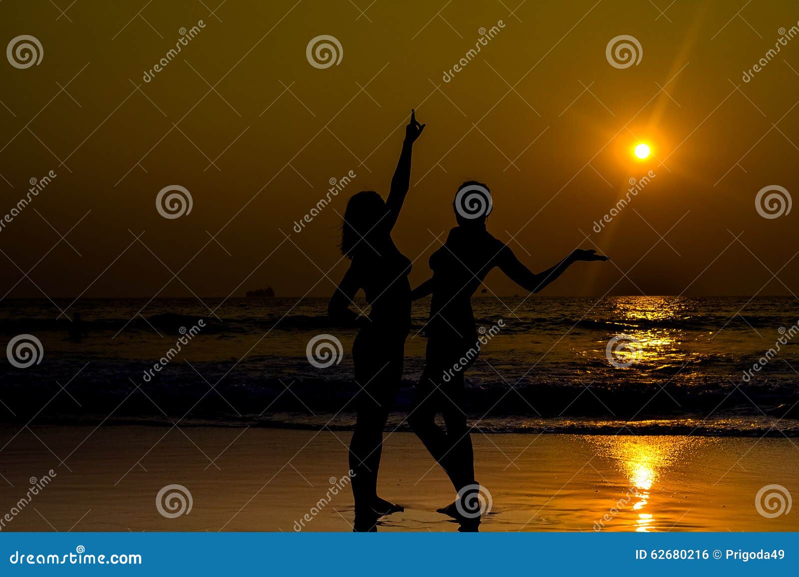 Sunset with models stock photo. Image of holding, happy - 62680216