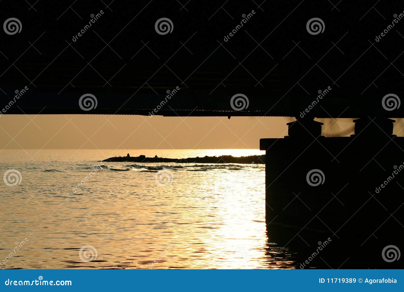 Sunset under the bridge stock image. Image of romantic - 11719389