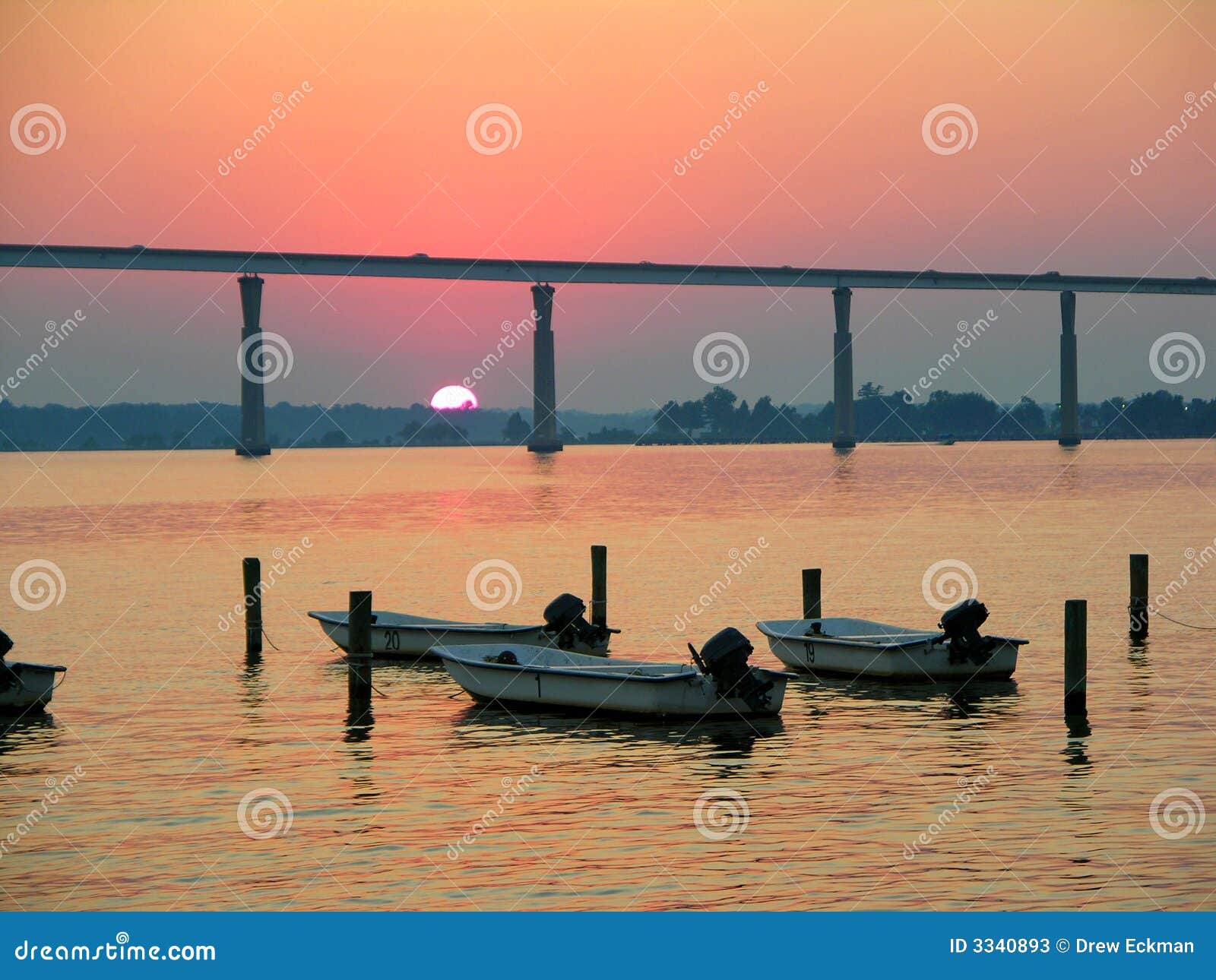 Sunset under Bridge stock image. Image of water, potomac - 3340893