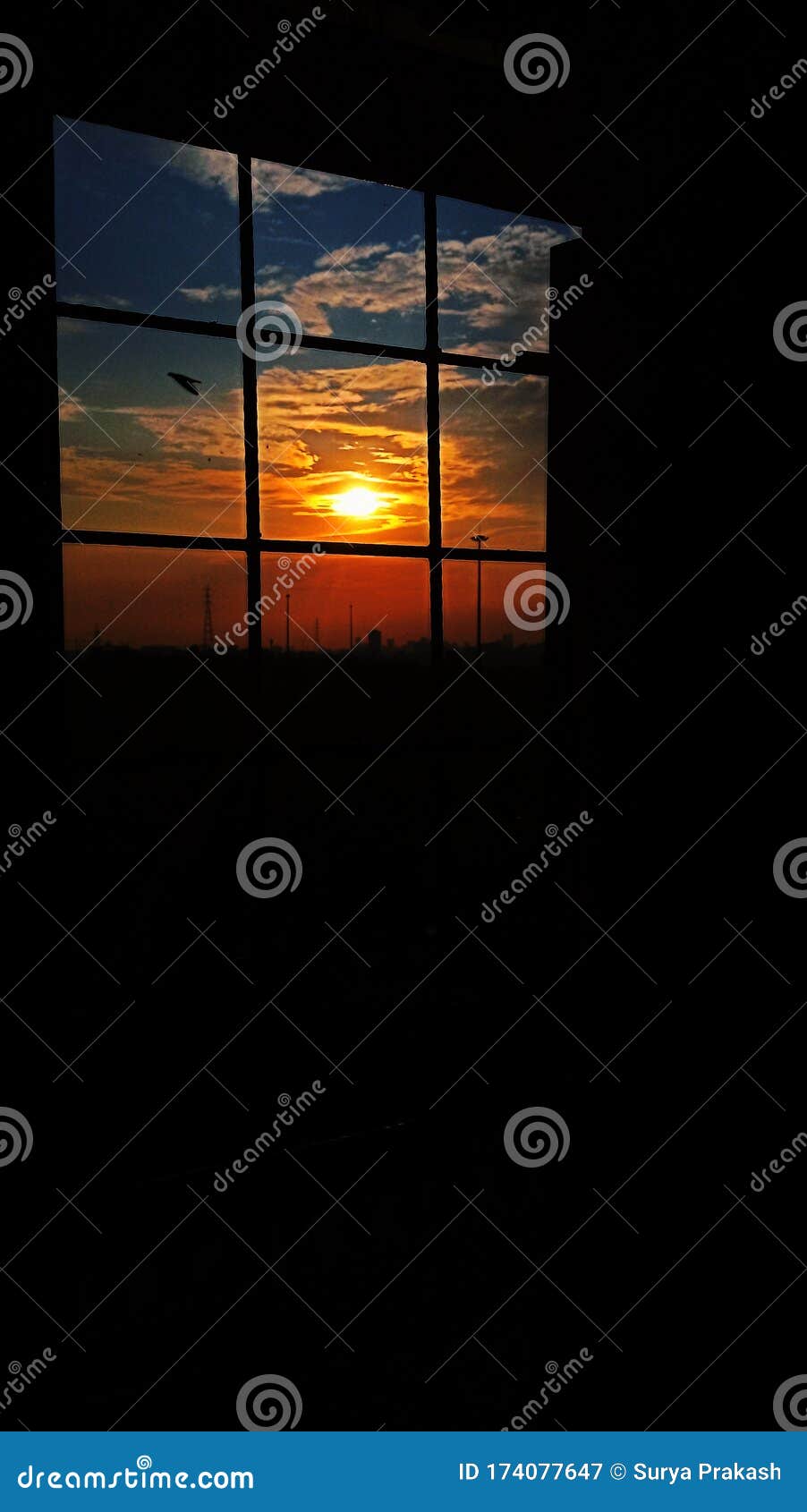 Sunset under the Cloud . stock image. Image of cloud - 174077647