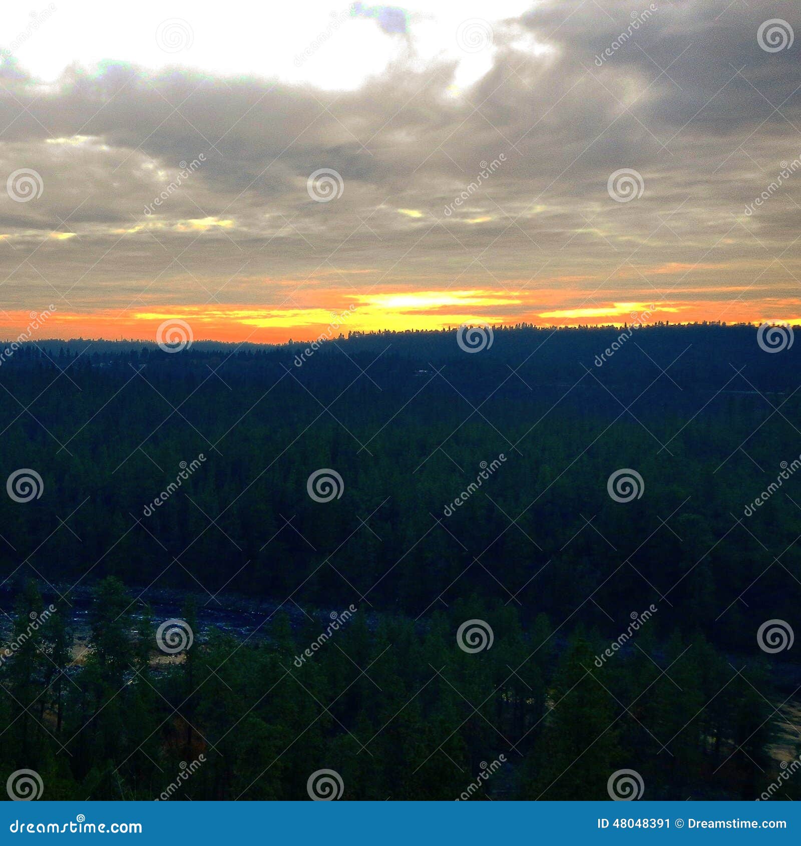 Sunset stock image. Image of spokane, sunset, urban, river - 48048391