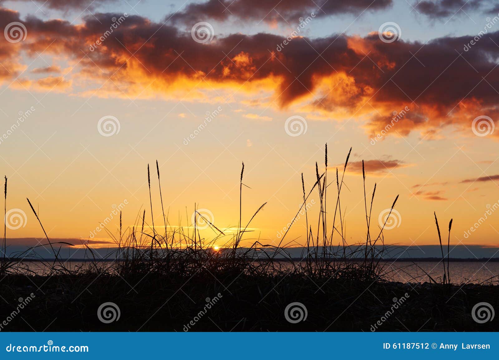 Sunset at Vadum Beach in Salling, Denmark - Series Stock Photo - Image ...