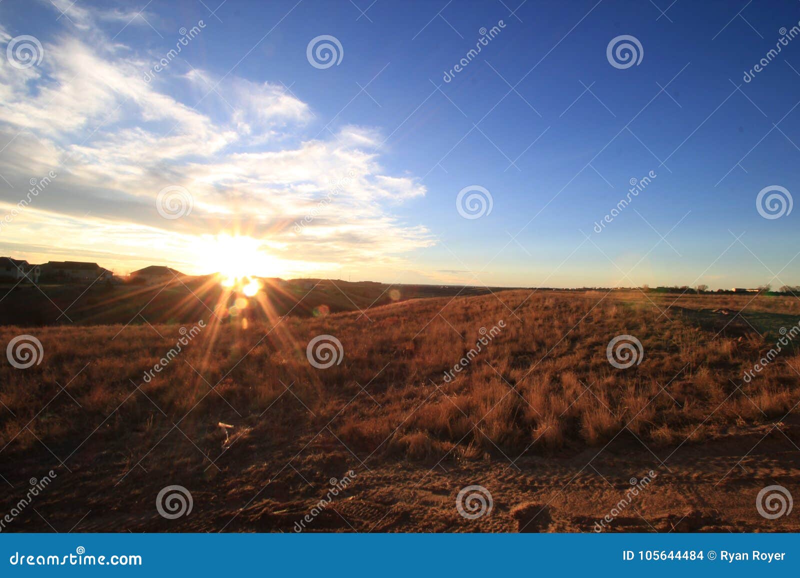 Sunset in the Valley stock photo. Image of view, prairie - 105644484