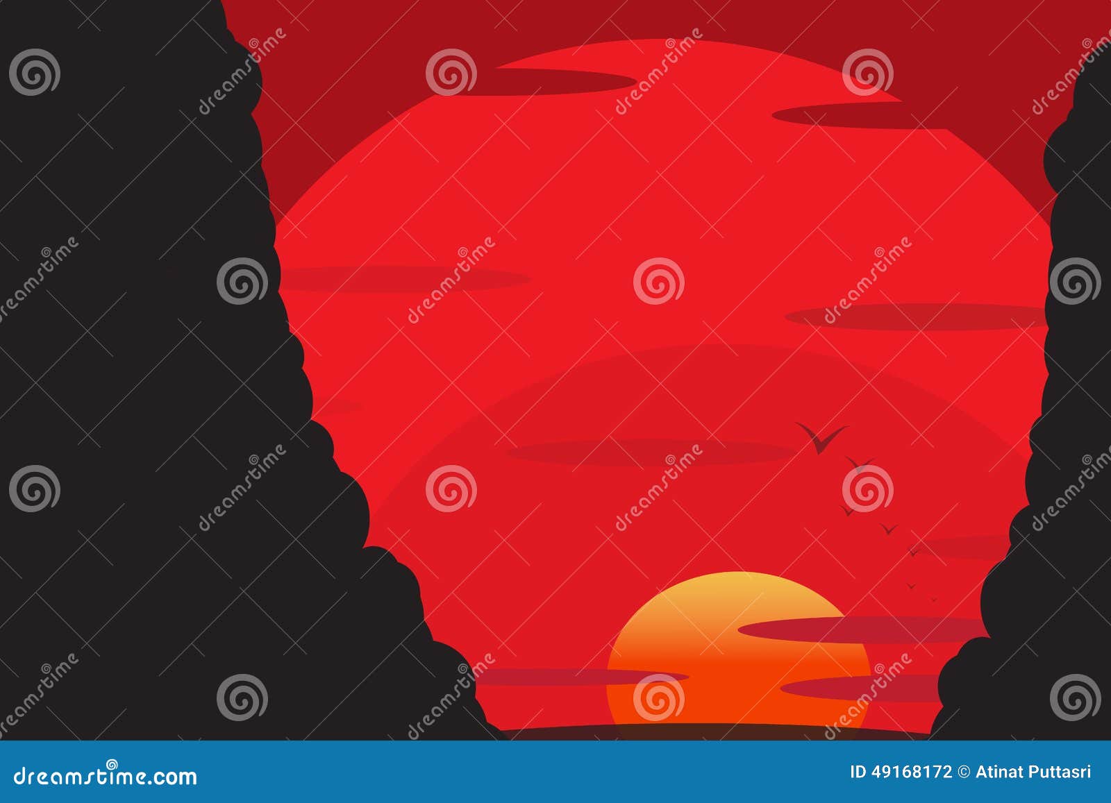 Sunset stock vector. Illustration of shape, vector, graphic - 49168172