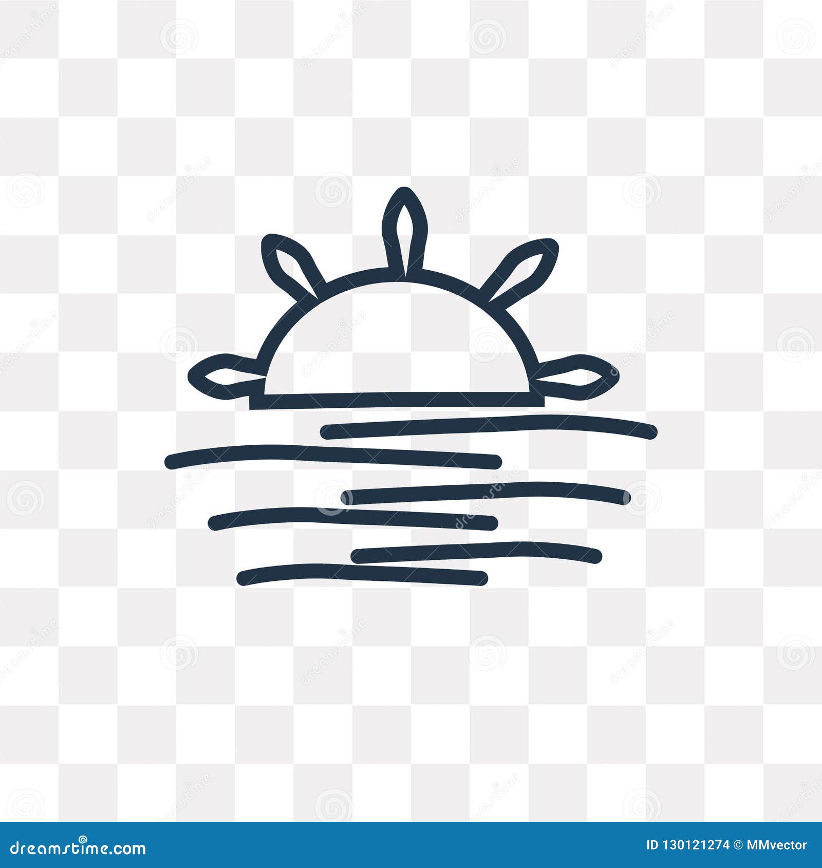 Sunset Vector Icon Isolated on Transparent Background, Linear Sunset ...